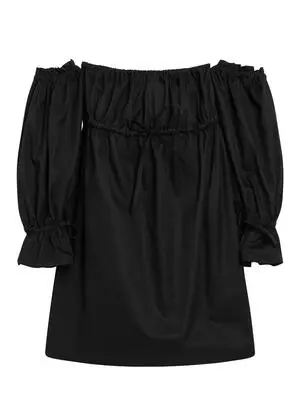 Saint Laurent Off-the-shoulder Mini Dress - Black