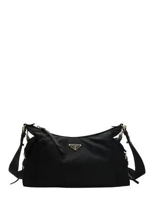 Prada PRADA Large Re-Nylon And Leather Bag Black