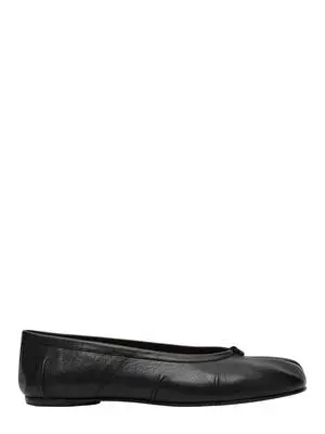 MAISON MARGIELA Maison Margiela Leather Ballerina Flats With Tabi Split And Bow Detail Black