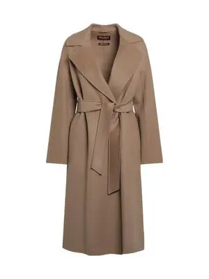 Max Mara Belted Wool Blend Coat - Brown