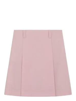 Miu Miu Wool-blend Skirt With Embroidered Logo - Pink