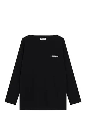 Miu Miu Miu Miu Virgin Wool Sweater With Logo Intarsia Blue