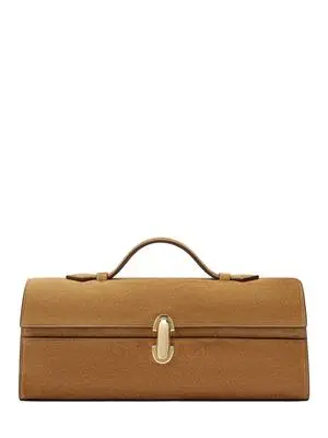 Savette Savette Slim Symmetry Pouch In Calf Leather Cream