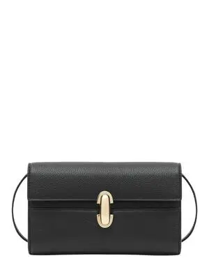 Savette Mini Symmetry Crossbody Bag In Leather - Black