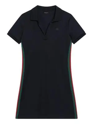 Gucci Cotton Jersey Dress With Web Detail - Blue