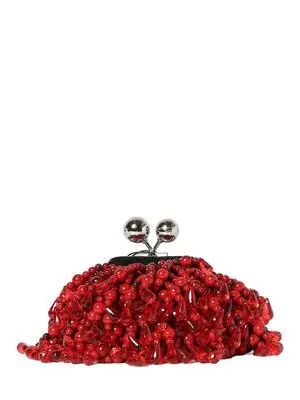 Max Mara Beaded Shoulder Bag - Red