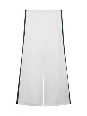 Gucci Cotton Jersey Leisure Trousers With Web Stripe - White