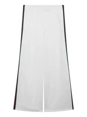 Gucci Cotton Jersey Leisure Trousers With Web Stripe - White
