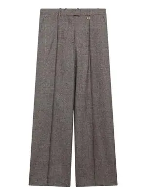 Burberry Prince Of Wales Check Wool-blend Trousers - Cream