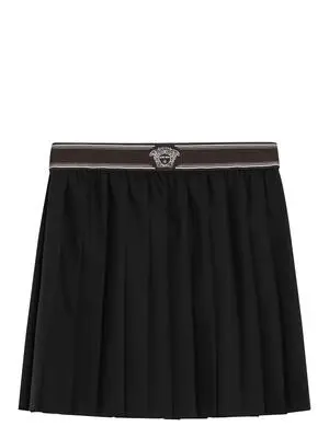 Versace Wool And Mohair Pleated Mini Skirt - Black