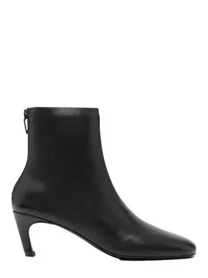 TOTEME Leather Ankle Boots - Black