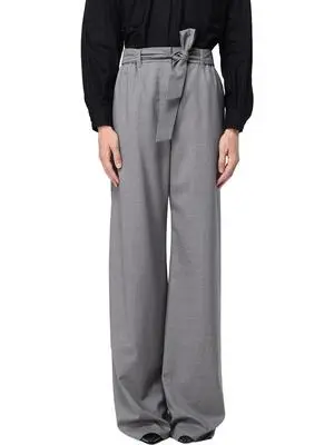 Max Mara Tailored Wide Leg Wool Trousers - Gray