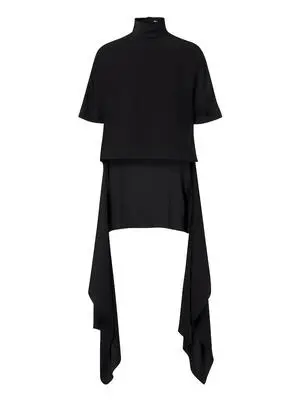 Alaïa Asymmetrical High Neck Top - Black