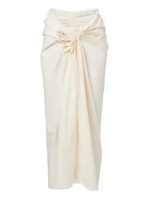 Magda Butrym Draped Cotton Maxi Skirt - White