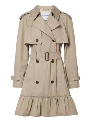 Burberry Cotton Gabardine Trench Coat - Beige