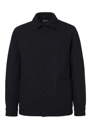 Zegna Cashmere And Wool Blouson Jacket - Blue