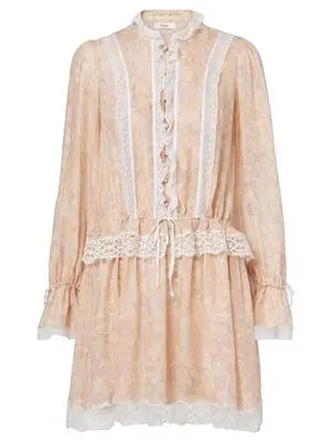 Chloé Floral Silk Charmeuse Mini Dress - Pink
