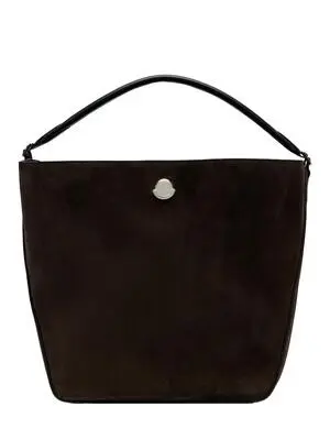Moncler Carlo Suede Shoulder Bag - Brown