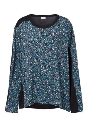 Dries Van Noten Printed Cotton Jersey Top - Blue