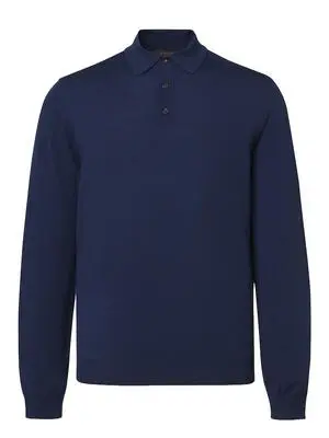 SLOWEAR Wool-blend Polo Sweater - Blue