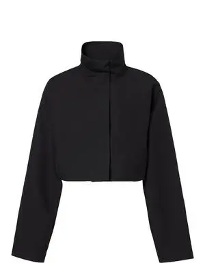 Alaïa Cropped Cotton And Silk Jacket - Black