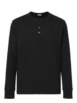Burberry Cotton Henley Shirt - Black