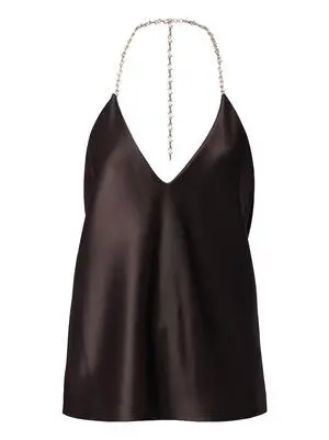 Sportmax Satin Halterneck Top - Brown