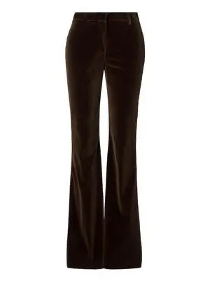 Etro Cotton Velvet Flared Pants - Brown