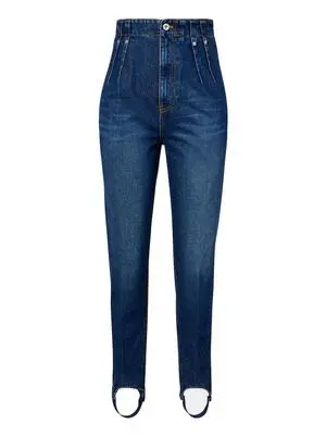 MUGLER Slim Fit Jeans With Elasticated Ankle Cuffs - Blue