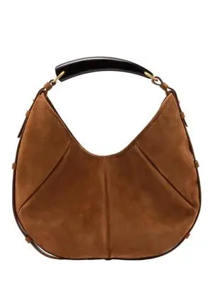 Saint Laurent Mombasa Medium Suede Shoulder Bag - Brown
