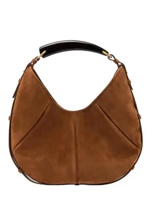 Saint Laurent Mombasa Medium Suede Shoulder Bag - Brown