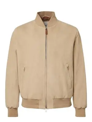 TOD'S Suede Bomber Jacket - Beige