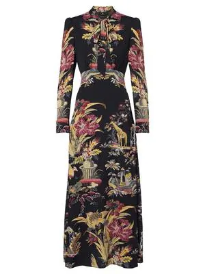 Etro Printed Crepe De Chine Maxi Dress - Black