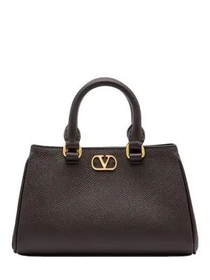 Valentino Garavani Vlogo Mini Leather Top-handle Bag - Brown