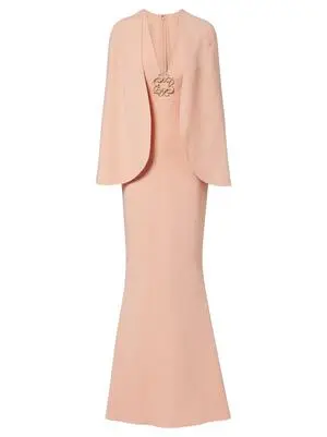 Elie Saab Embellished Caped Cady Gown - Pink