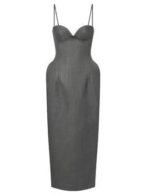 Magda Butrym Wool Corset Cocktail Dress - Grey