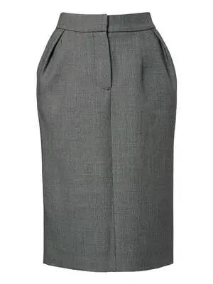Magda Butrym Wool Pencil Skirt - Grey