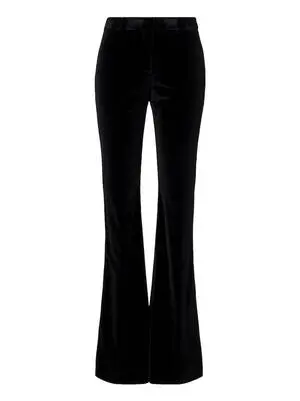 Etro Cotton Velvet Flared Trousers - Black