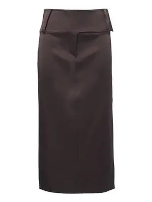Sportmax Satin Midi Skirt - Brown