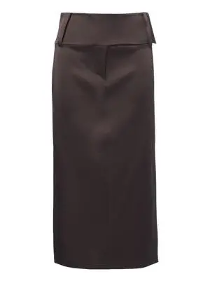 Sportmax Satin Midi Skirt - Brown