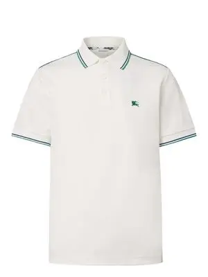 Burberry Ekd Cotton-blend Piqué Polo Shirt - White