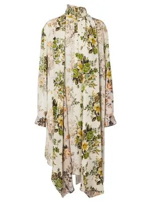 ACNE STUDIOS Acne Studios Tie-Neck Floral Silk Georgette Midi Dress