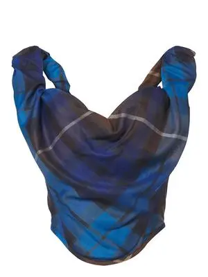 VIVIENNE WESTWOOD Plaid Wool Bustier Top - Blue