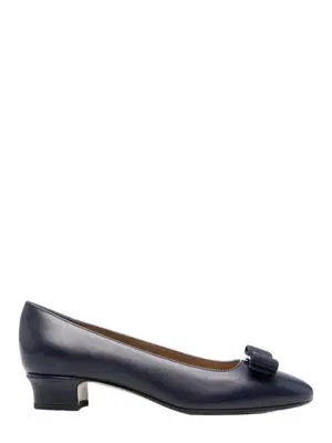 FERRAGAMO FERRAGAMO Leather Block Heel Pumps With Logo Detail Multicolor