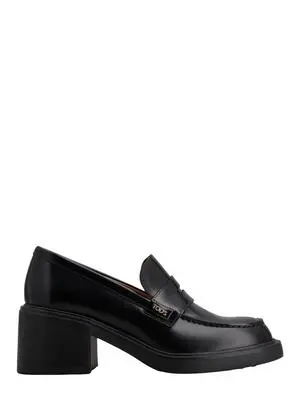 TOD'S Leather Block Heel Loafers - Multicolor