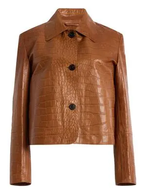 ARMA Cropped Leather Jacket - Tan