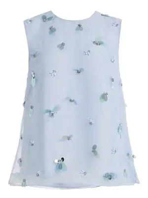 Simkhai Embellished Silk Top - Blue