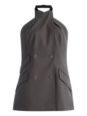 Max Mara Wool Sleeveless Blazer - Grey