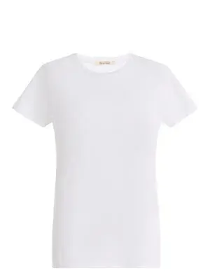 NILI LOTAN Lana Crewneck Cotton T-shirt - White