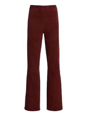 ARMA River Suede Bootcut Pants - Burgundy